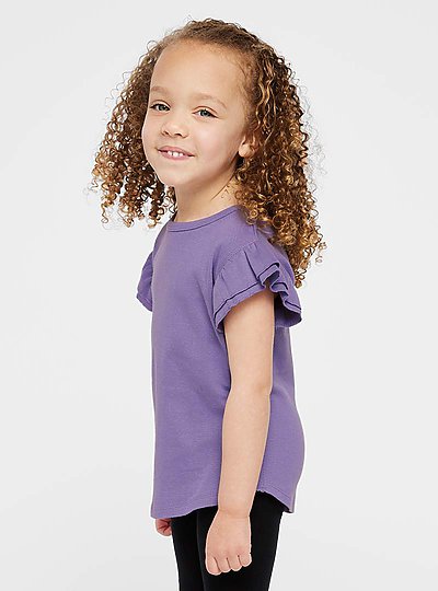 TODDLER GIRLS FLUTTER SLEEVE T | LAT-Apparel